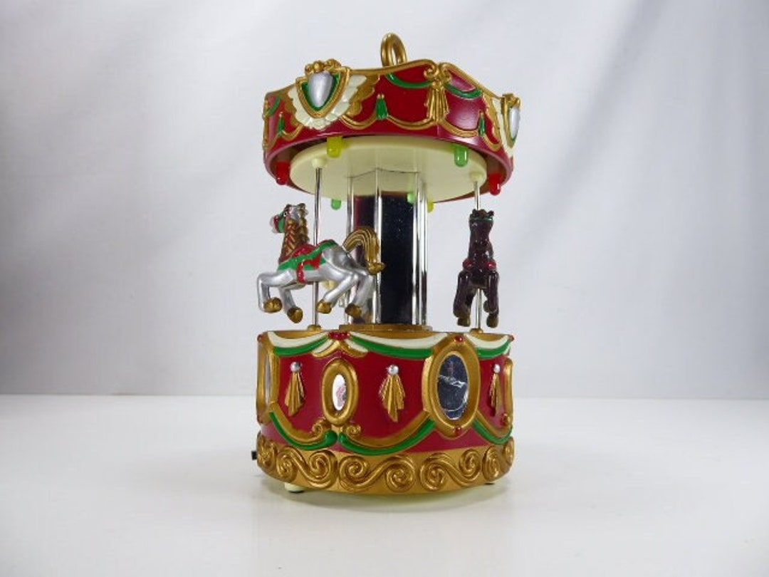 Santas Factory Musical Carousel Merry Go Round - Etsy