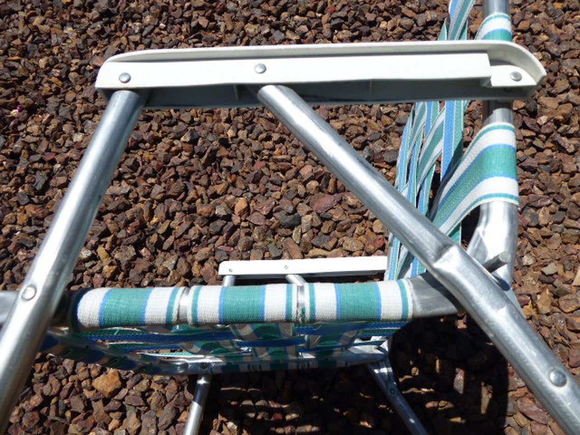 Sunbeam Lawn Chair Folding Chair Aluminum Frame White Blue Lawn Chair ...