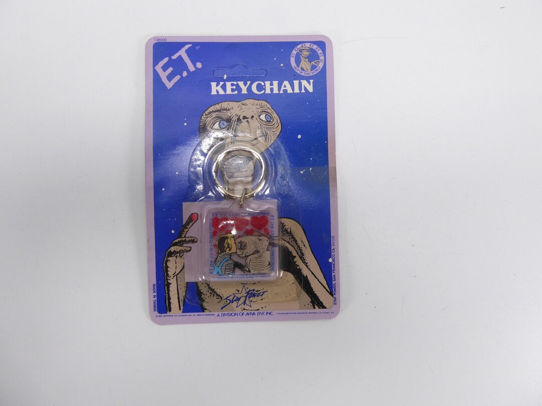 Vintage 1982 ET the Extra Terrestrial Keychain Sealed Unpunched Card ...