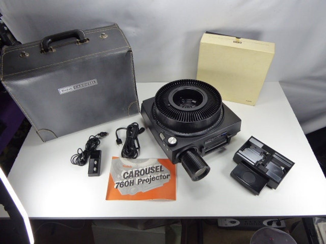 Kodak 760H 35mm Slide Carousel Projector With Case Manual Slide Tray ...