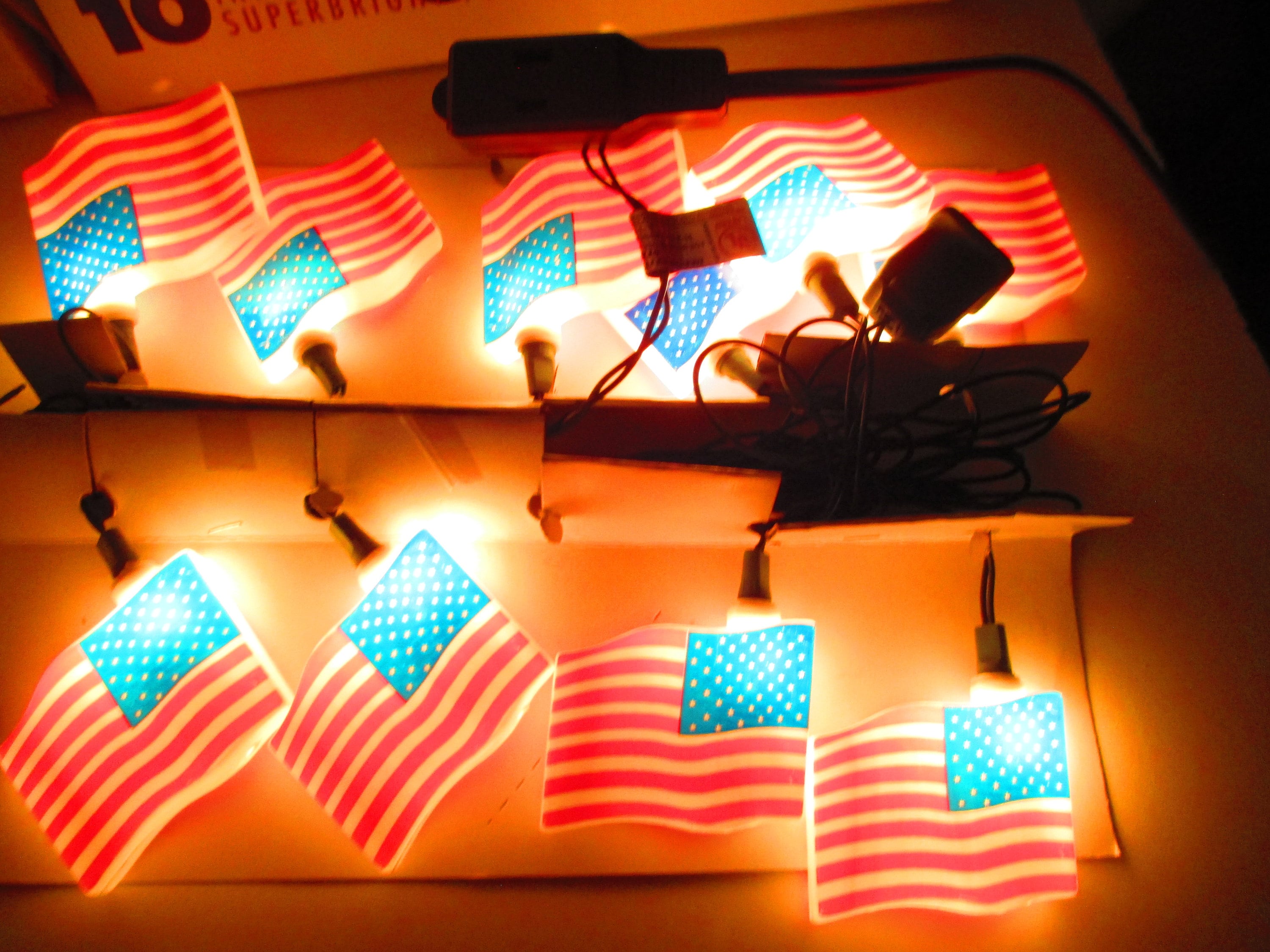 Set of 3 Patriotic American Flag String Lights July 4th | Etsy