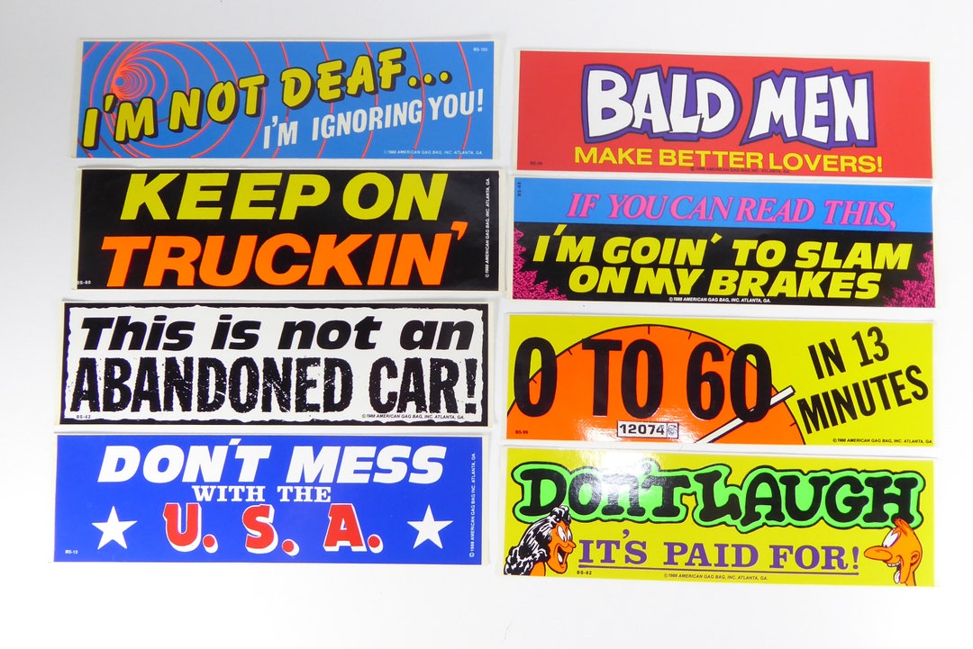 80's Bumper Stickers Original Bright Colors Retro Car Hotrod Truck ...