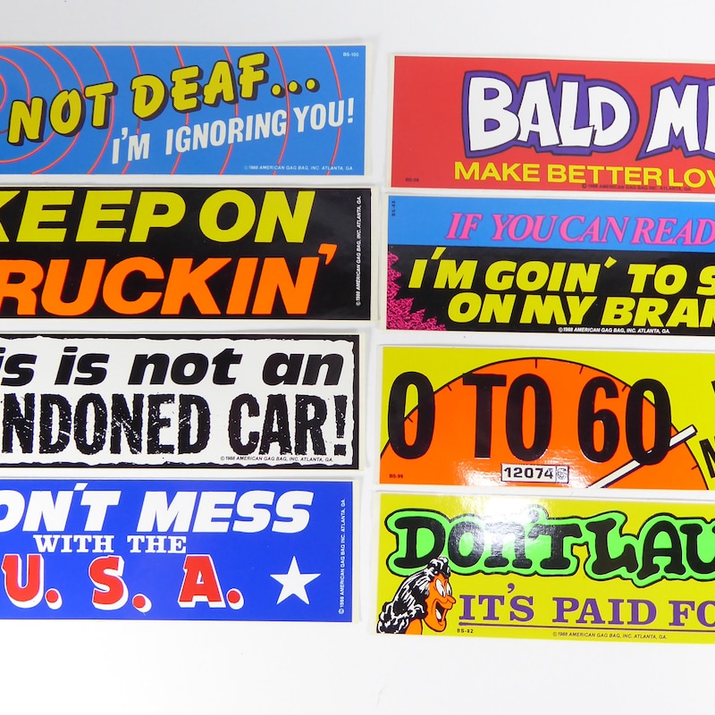 Vintage Bumper Stickers - Etsy