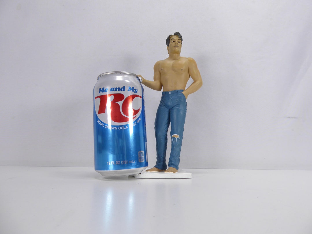 Vintage Bottoms up R. Demars Ganz Soda Beer Can Holders Shirtless Guy ...