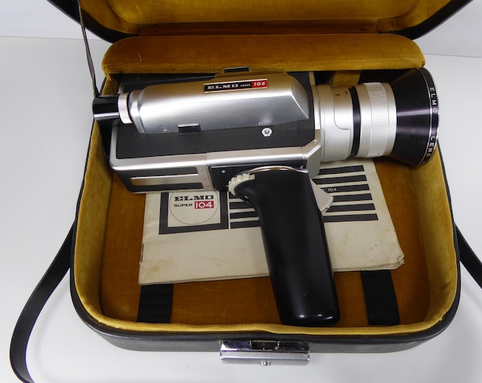 Elmo Super 104 Movie Camera With Hard Case and Manual Vintage Fast ...