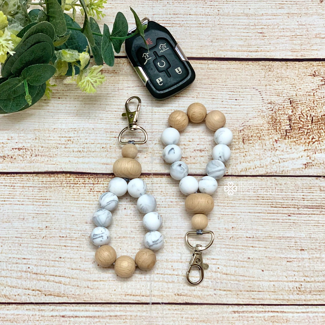 MARBLE BEECH Wood Keychain//minimalist Purse Charmid - Etsy