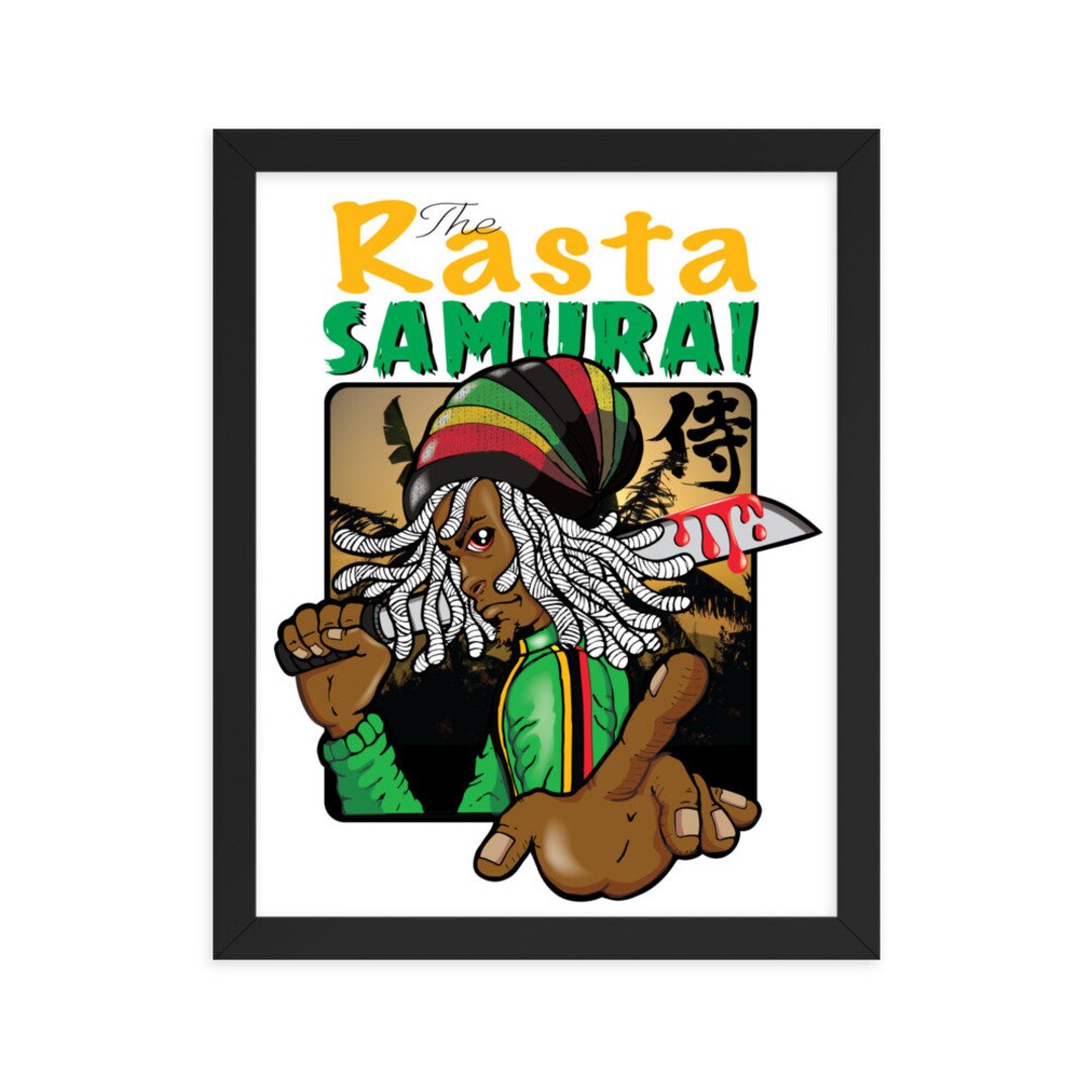 The Rasta Samurai Poster, Jamaican Samurai Art Gift for Boys, Sons Gift ...