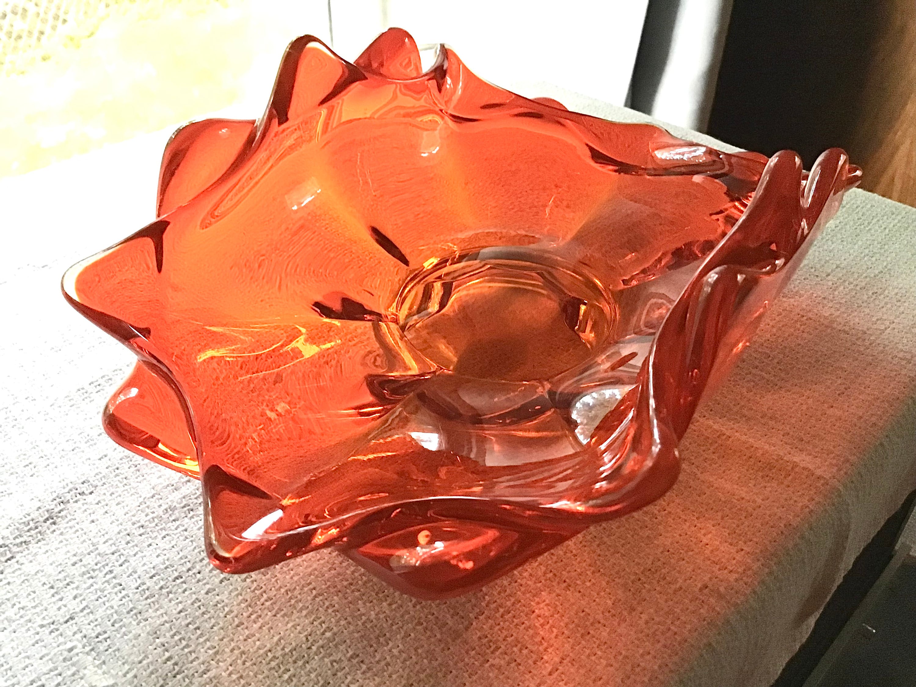 Persimmon Amberina Bowl by Viking Glass - Etsy