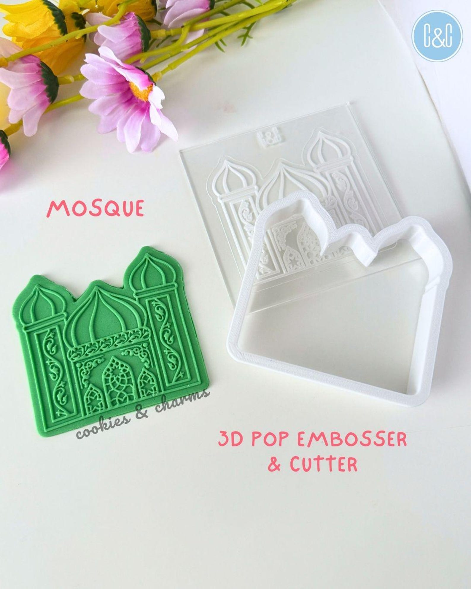 Mosque Lanterns 3D POP Embosser, Fondant Stamp, Debosser for Cookies ...