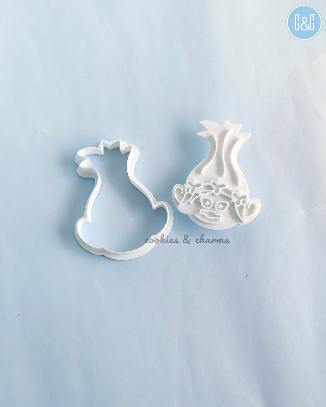 Troll Poppy Branch Cookie Cutter Stamp Embosser Fondant - Etsy