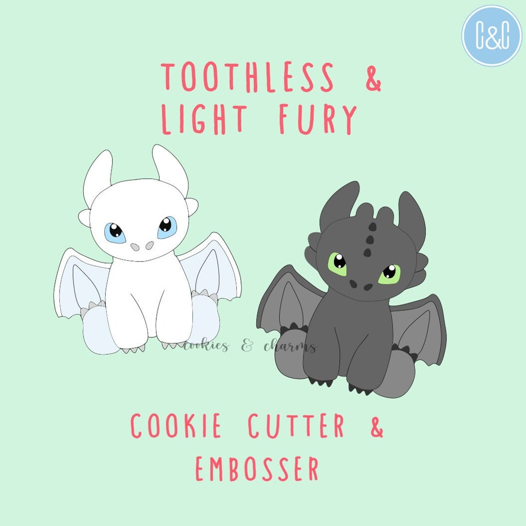 How to Train Your Dragon Inspired Toothless, Light Fury Cookie Cutter ...