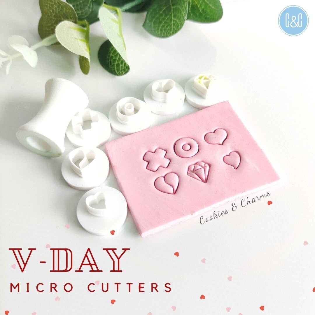 Valentine's Day Micro Cutter SET of 6 | Heart, X O, Diamond, Love ...