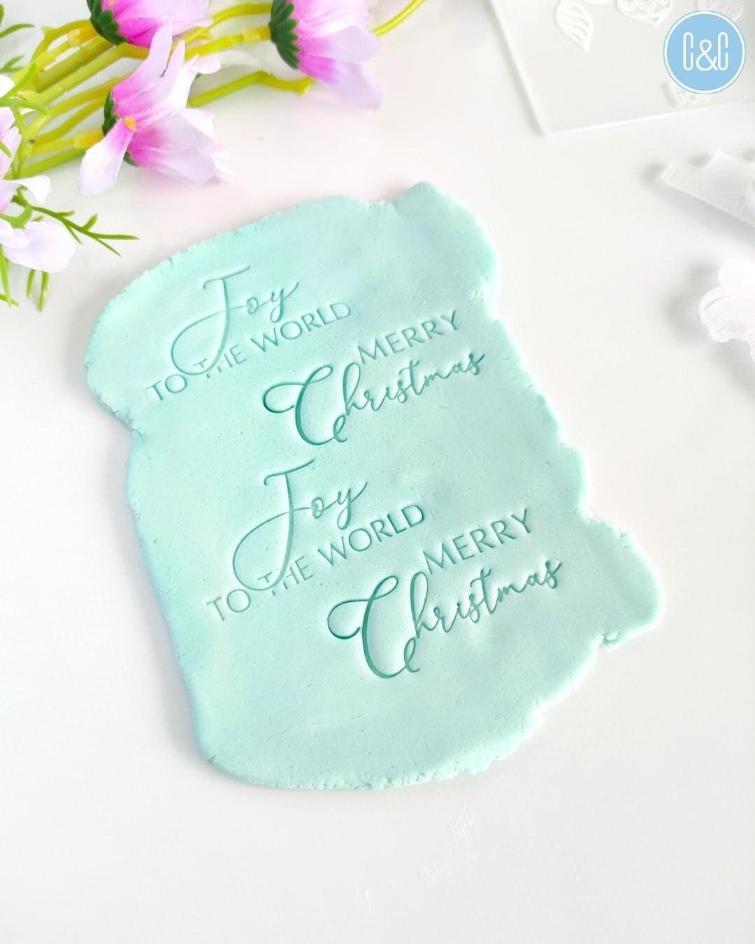 Merry Christmas Font Stamp Fondant, Gum Paste, Cookie, Cupcake, Cake ...