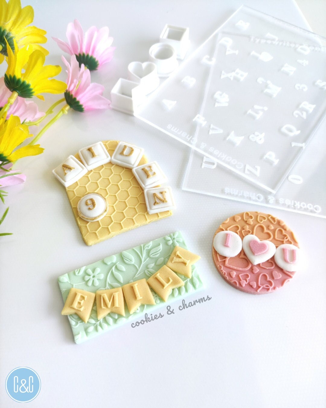 Typewriter Block Alphabet Font Letter POP Embosser Impression | Fondant ...