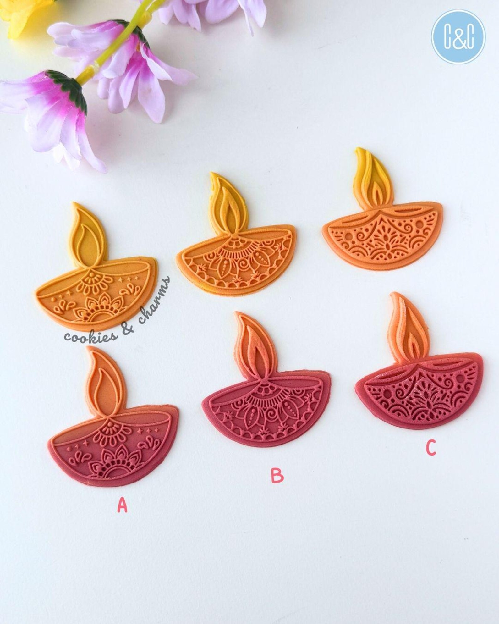 Diwali Patterns 3D POP Embosser, Fondant Stamp, Debosser for Cookies ...
