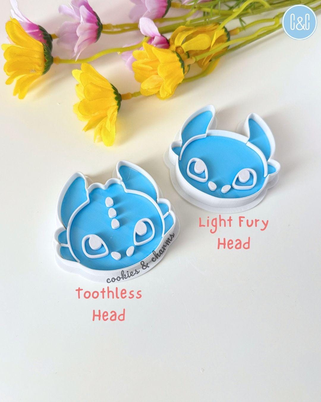 How to Train Your Dragon Inspired Toothless, Light Fury Head Cookie ...