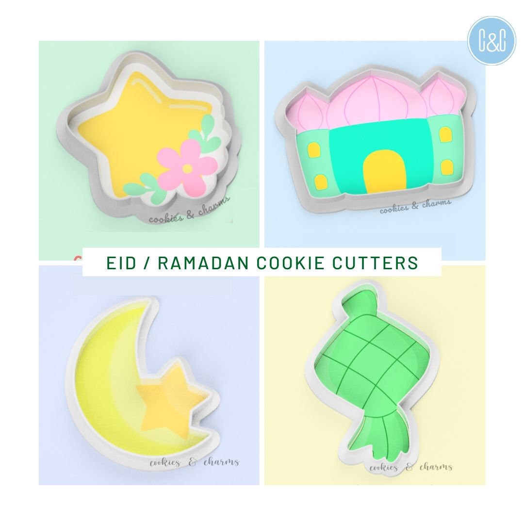Ramadan Eid Mubarak Hari Raya Cookie Cutter | Crescent Moon Star ...