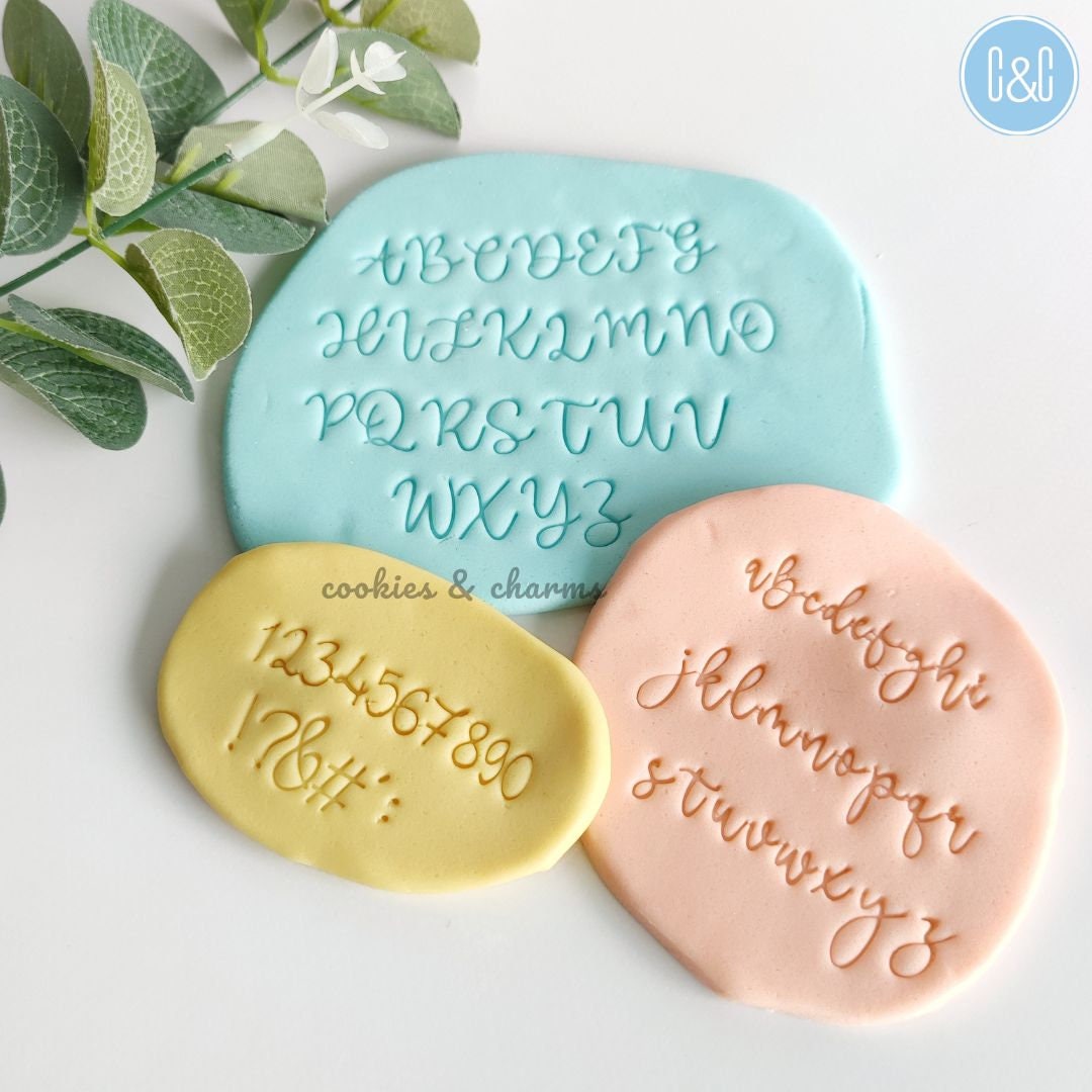 Cursive Script Alphabet Font Letter Stamp Fondant Gum - Etsy UK
