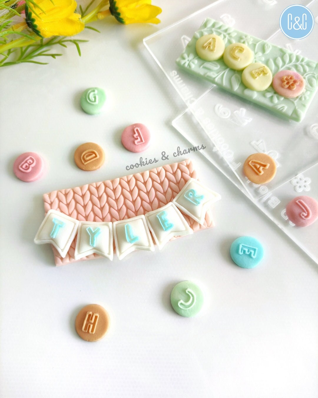 3D Block Alphabet Font Letter POP Embosser Impression | Fondant, Gum ...