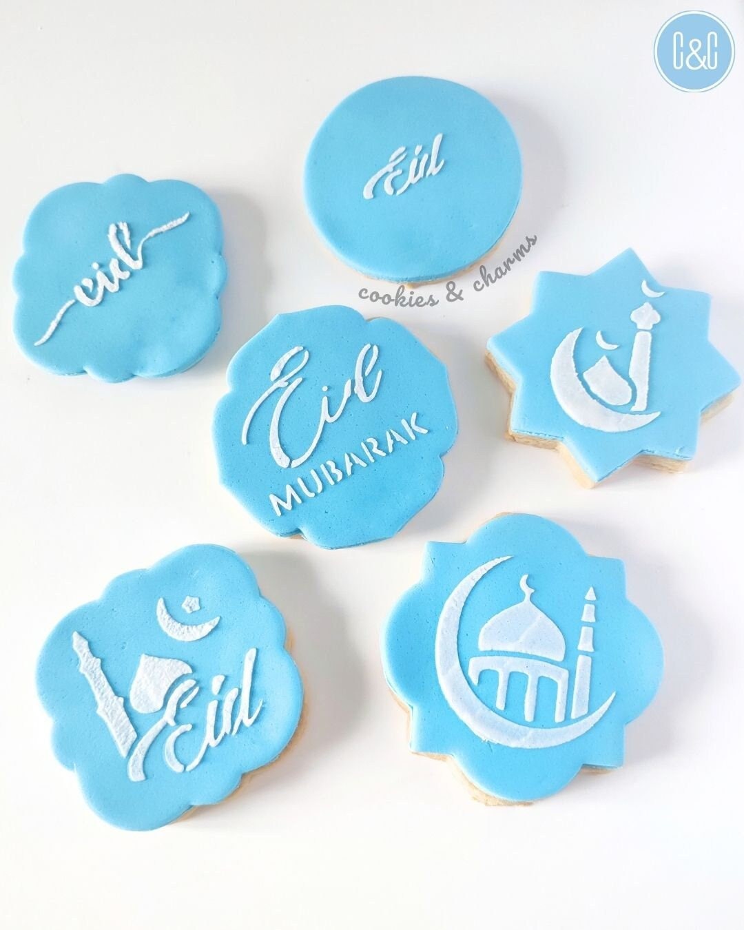 Eid Mubarak Mosque Moon Star Cookie Stencil, Royal Icing, Airbrush, Pyo ...