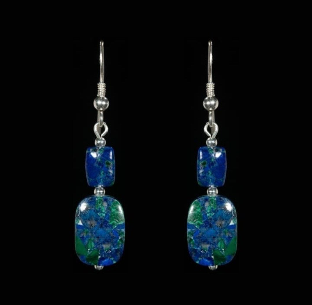 Eilat Stone King Solomon Stone Hand Made Dangle Earrings - Etsy