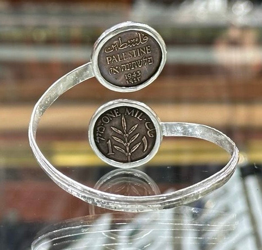 Palestinian Coin 1943 One Mil Silver Hand Made Bracelet - Etsy