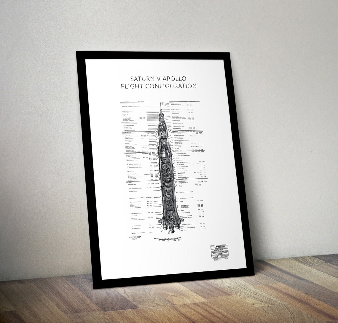 Saturn V Apollo Flight Configuration Schematic | Etsy UK