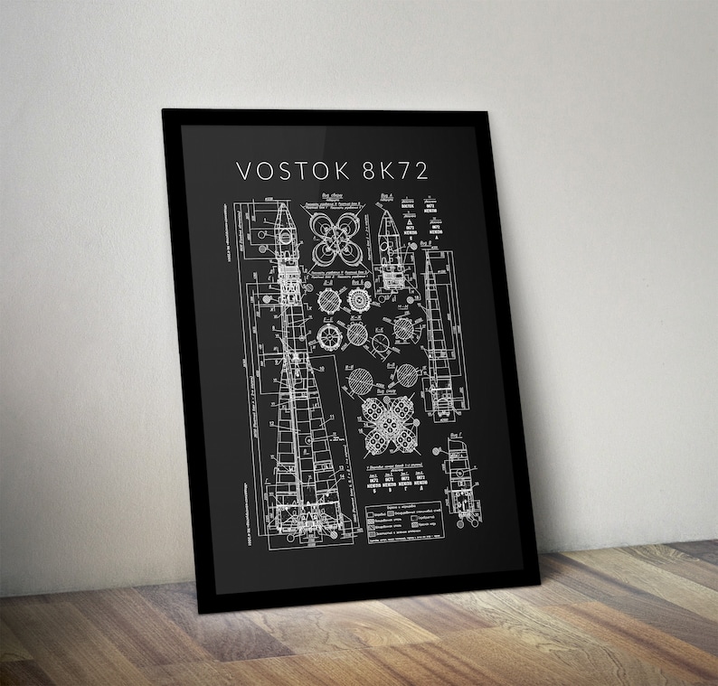 Vostok Rocket Schematic - Etsy