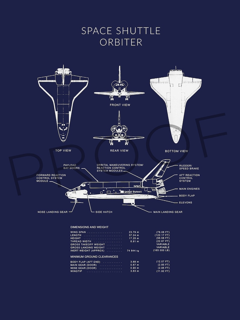 Space Shuttle Orbiter Flight Configuration Diagram - Etsy