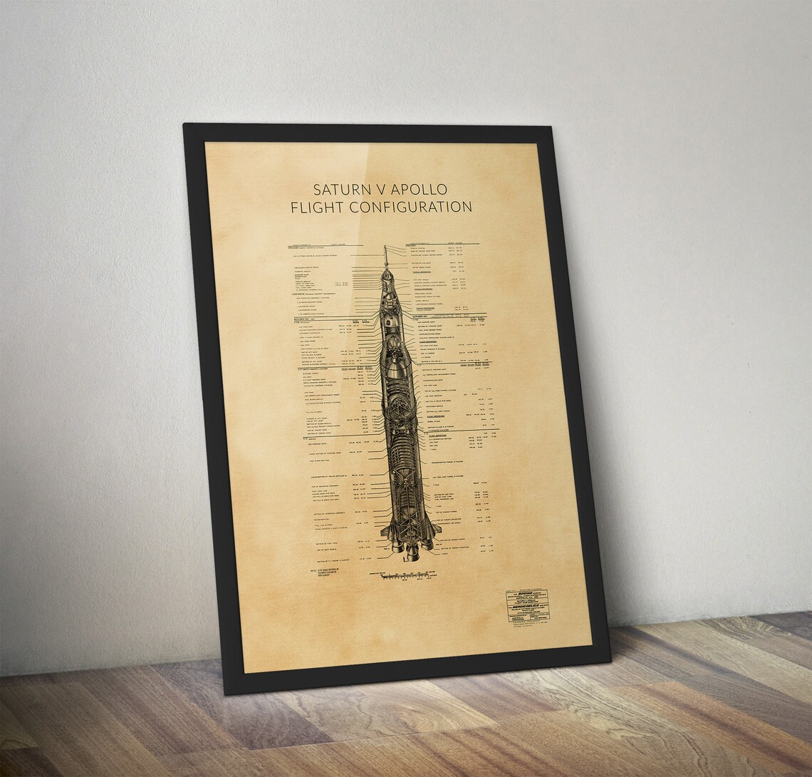 Saturn V Apollo Flight Configuration Schematic | Etsy