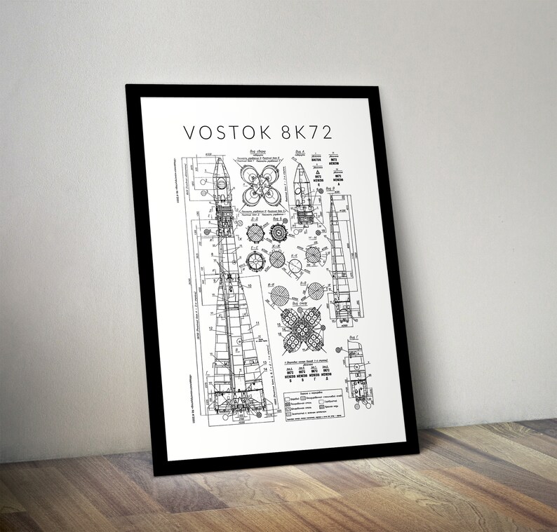 Vostok Rocket Schematic - Etsy