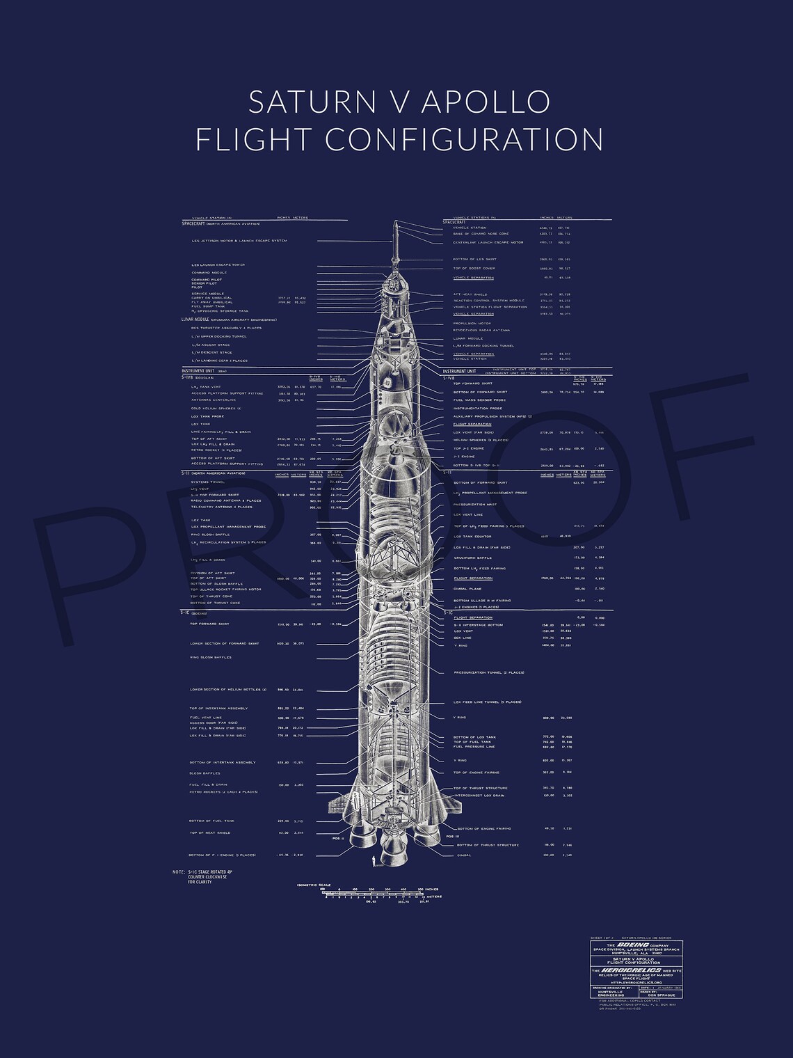 Saturn V Apollo Flight Configuration Schematic | Etsy