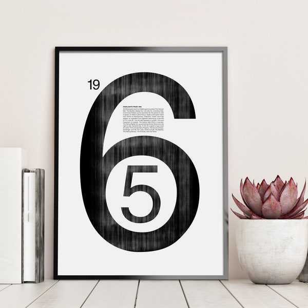 1965 Birthday Poster - Etsy