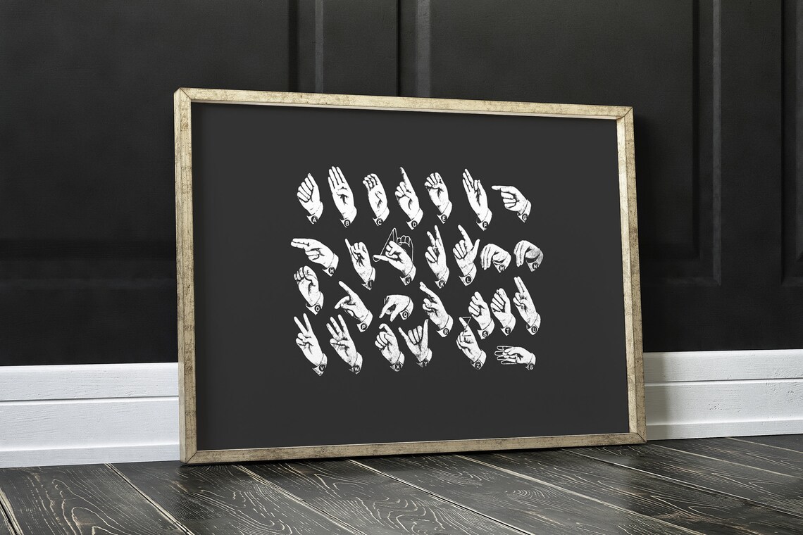 Vintage Sign Language Print Sign Language Poster - Etsy