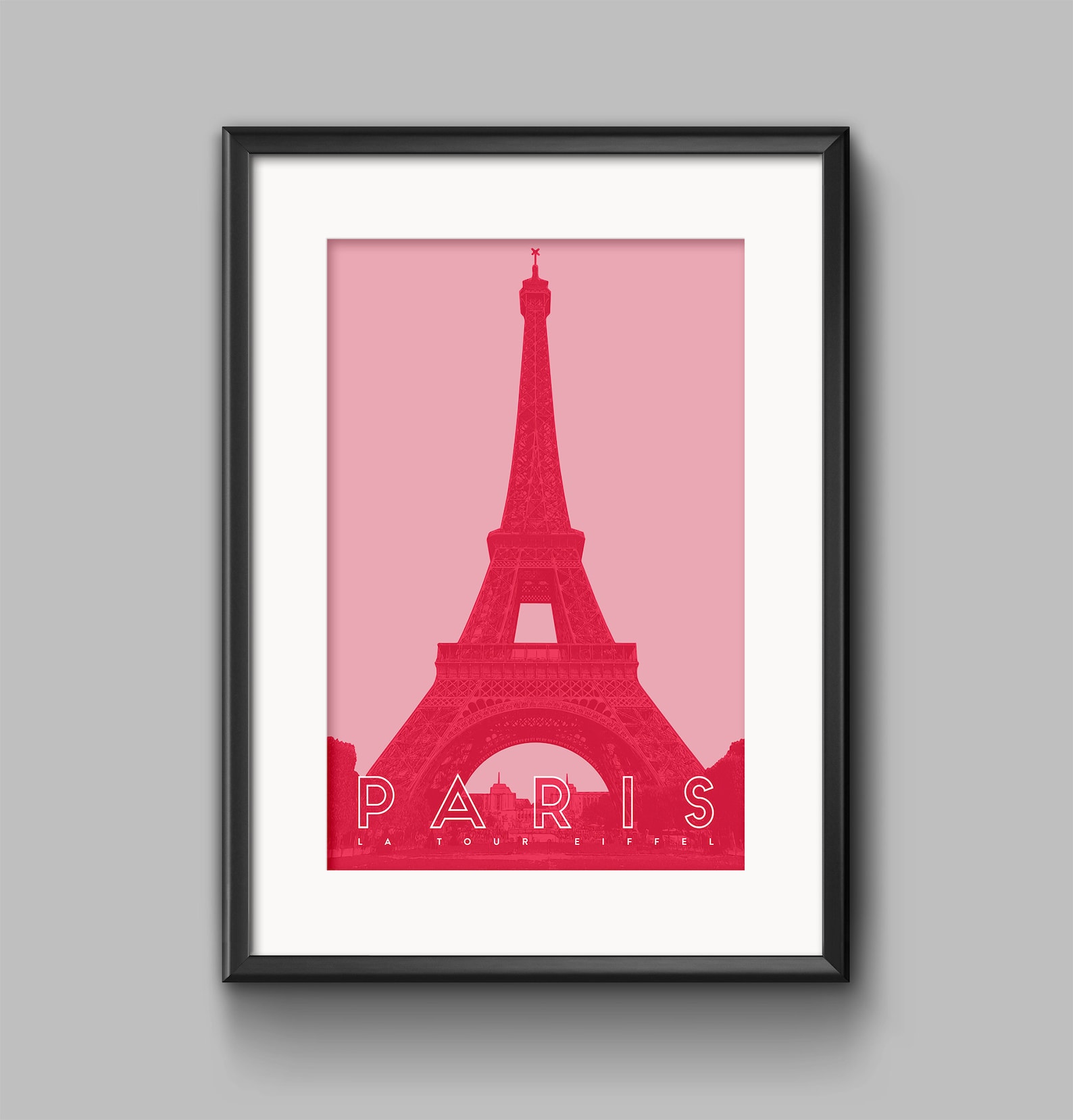 PARIS France Eiffel Tower: Printed Poster pink - Etsy