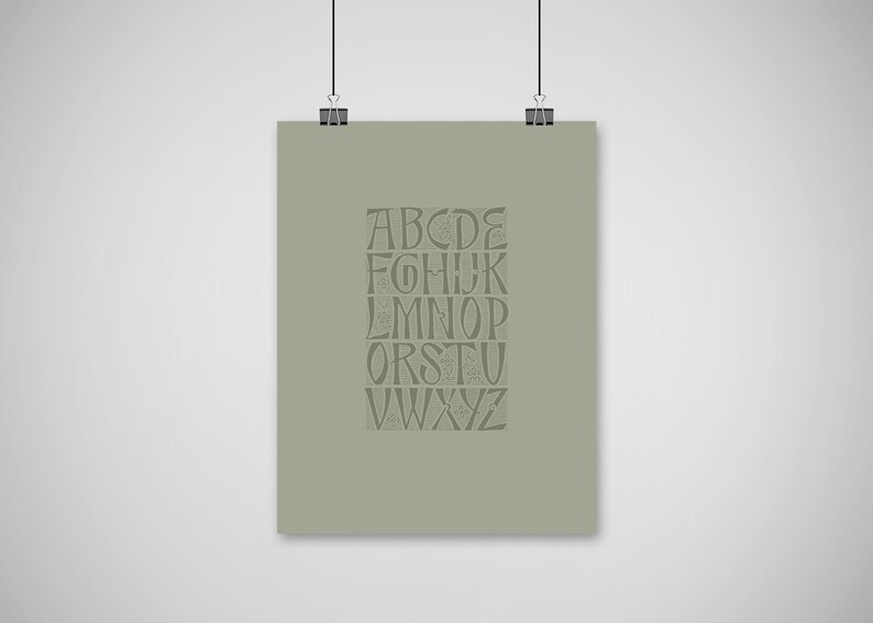 Vintage Alphabet Poster Antique Alphabet Artwork Teacher Gifts - Etsy