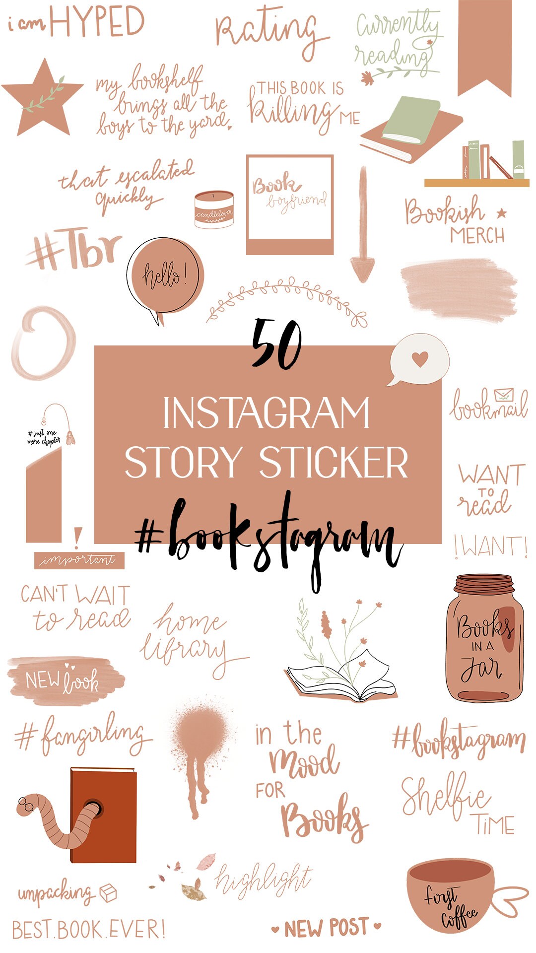 Instagram Story Sticker Bookstagram Rosa - Etsy