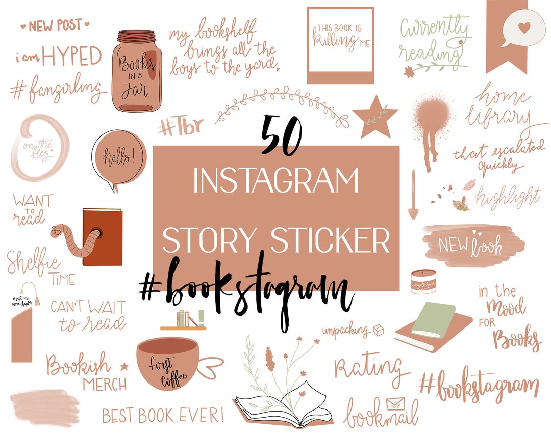 Instagram Story Sticker Bookstagram Rosa - Etsy