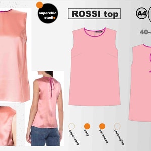 Rossi Top-40-42-44-sewing Pattern-pdf A4-inspired by Roksanda ...