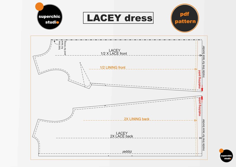 LACEY Dress 34-36-38 Sewing Pattern-pdf A0 Copyshop - Etsy Canada