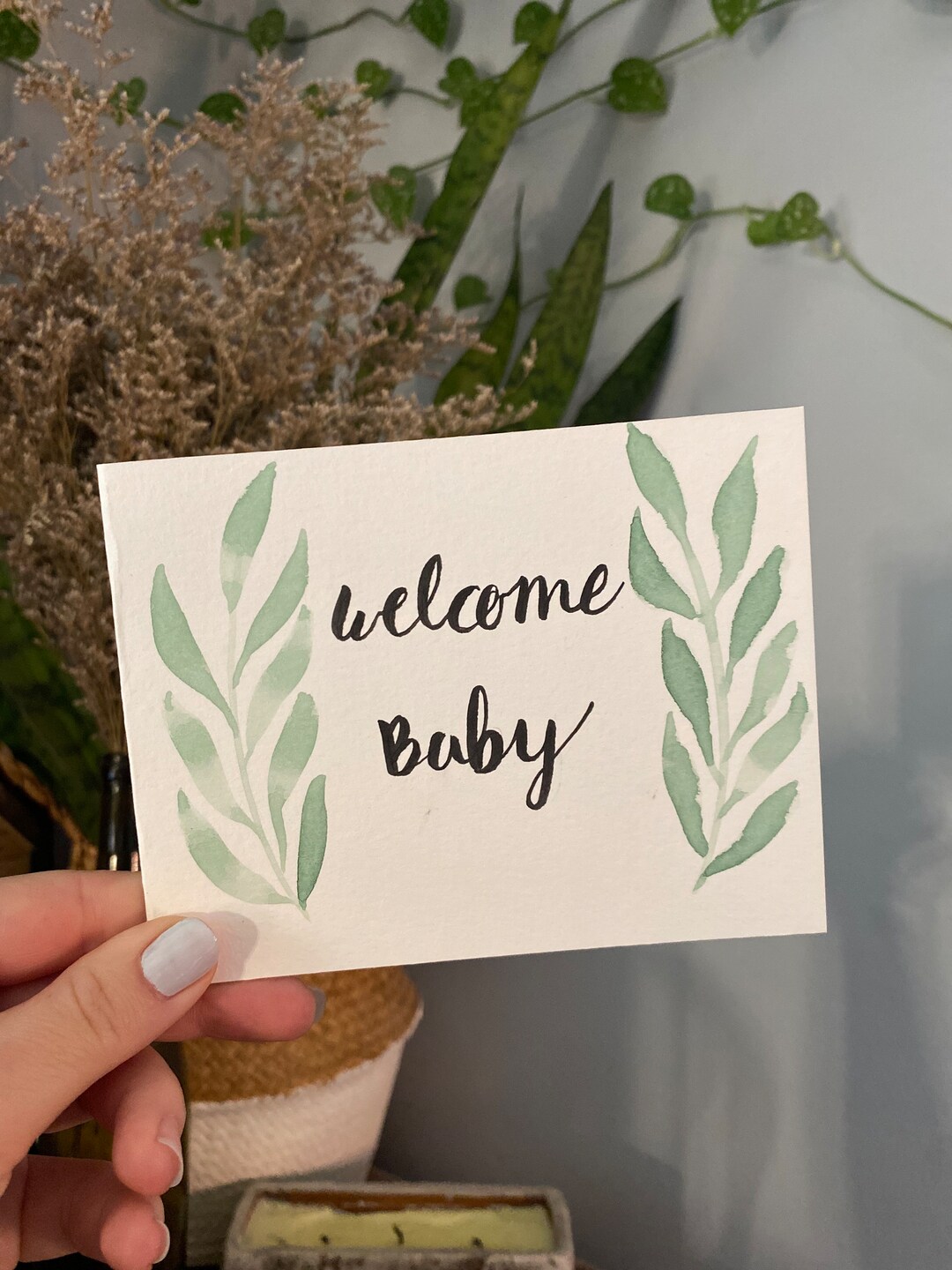 Handmade Welcome Baby Congrats Card W/ Envelope - Etsy