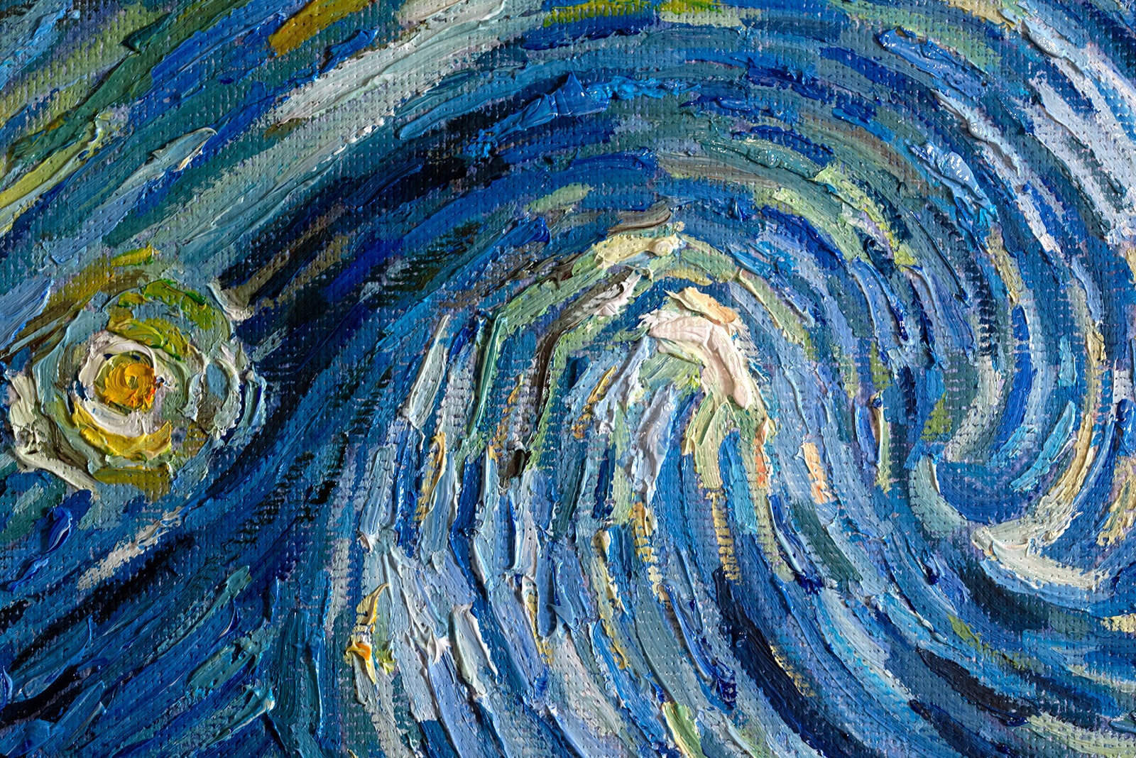 Starry Night Van Gogh Oil Painting Reproduction, Hand-painted in Oil on ...