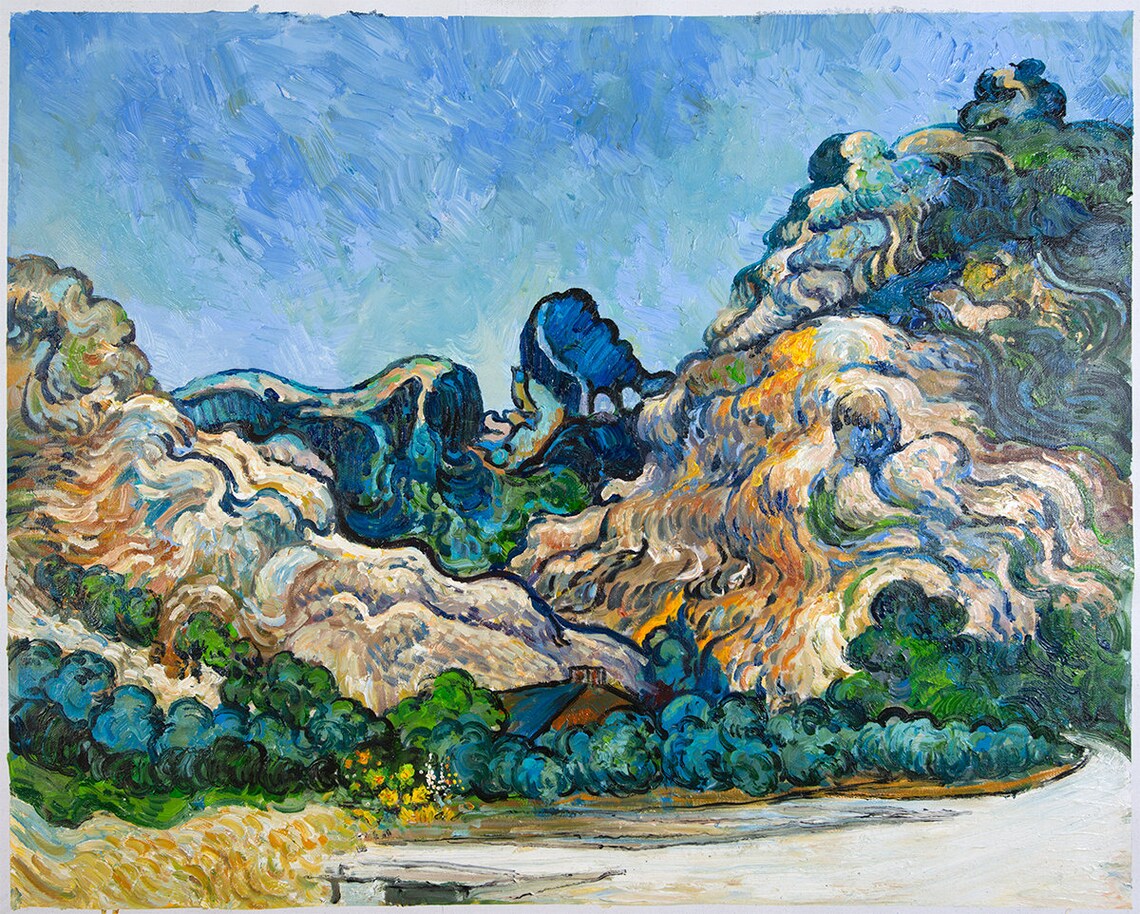 Mountains at Saint-rémy Van Gogh Oil Painting Reproduction, Hand ...