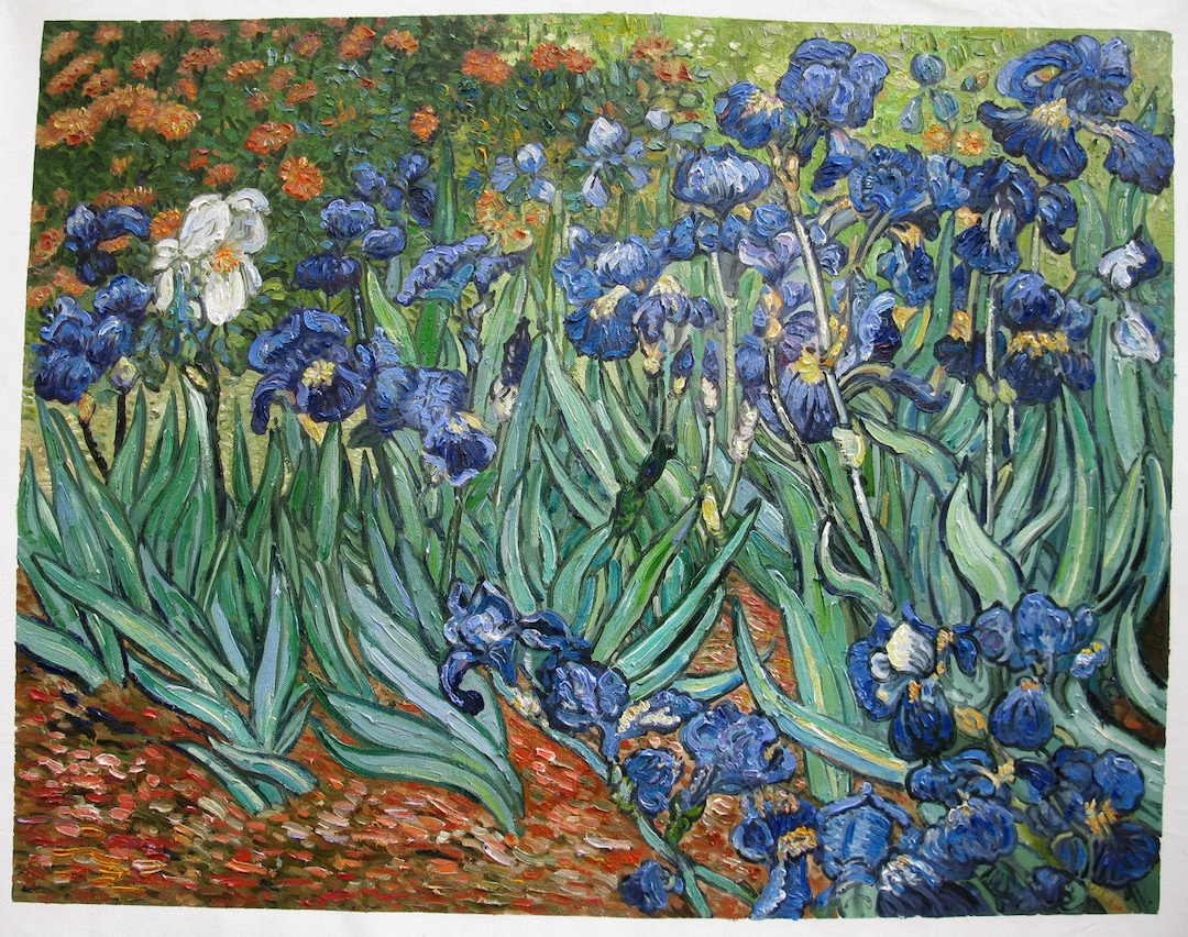 Van Gogh Irises, Hand-painted in Oil on Canvas - Etsy