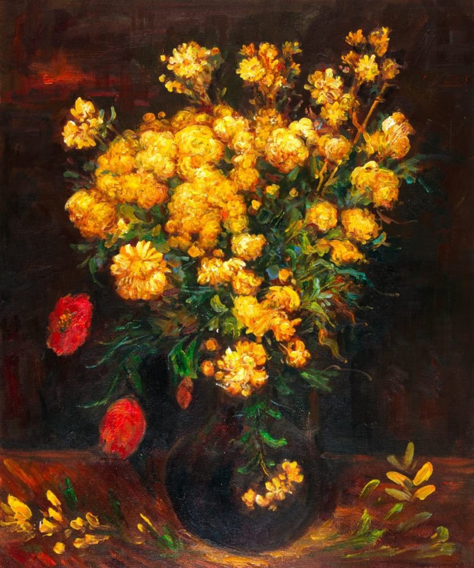 Poppy Flowers Van Gogh Oil Painting Reproduction, Hand-painted in Oil ...