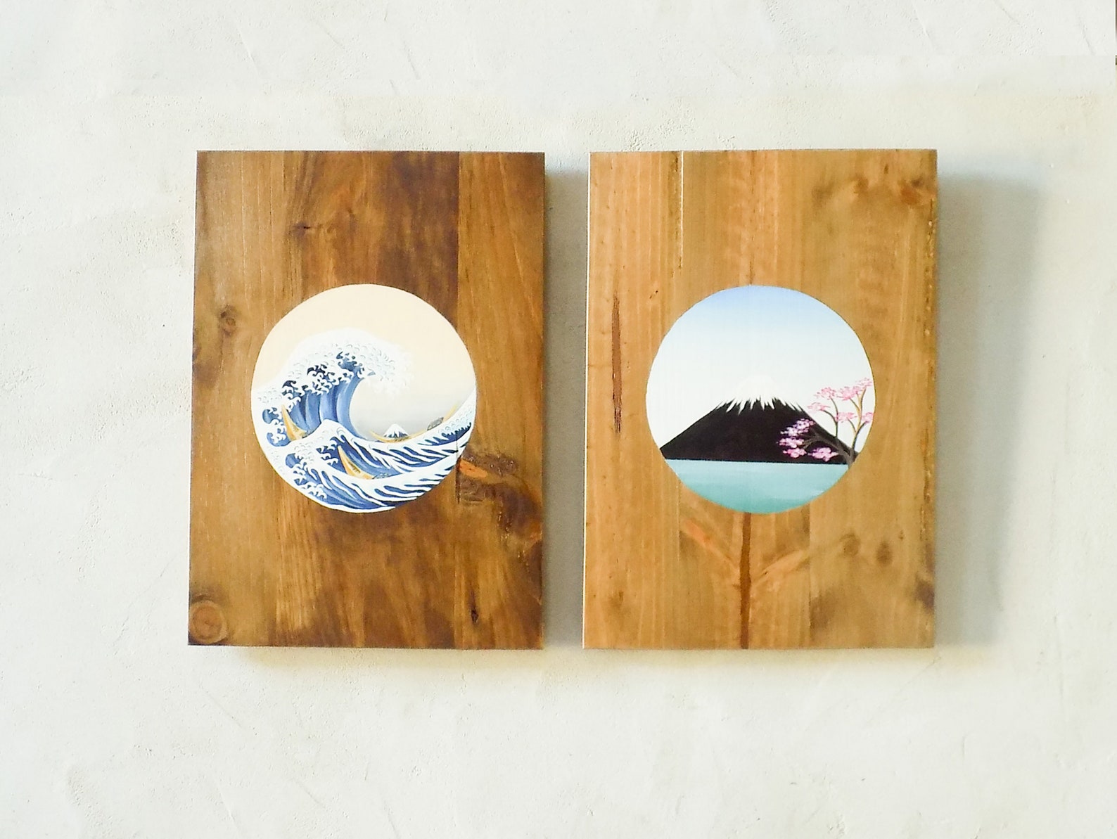Wall Decor Japanese Japanese Wood Art Wood Wall Art Painted - Etsy