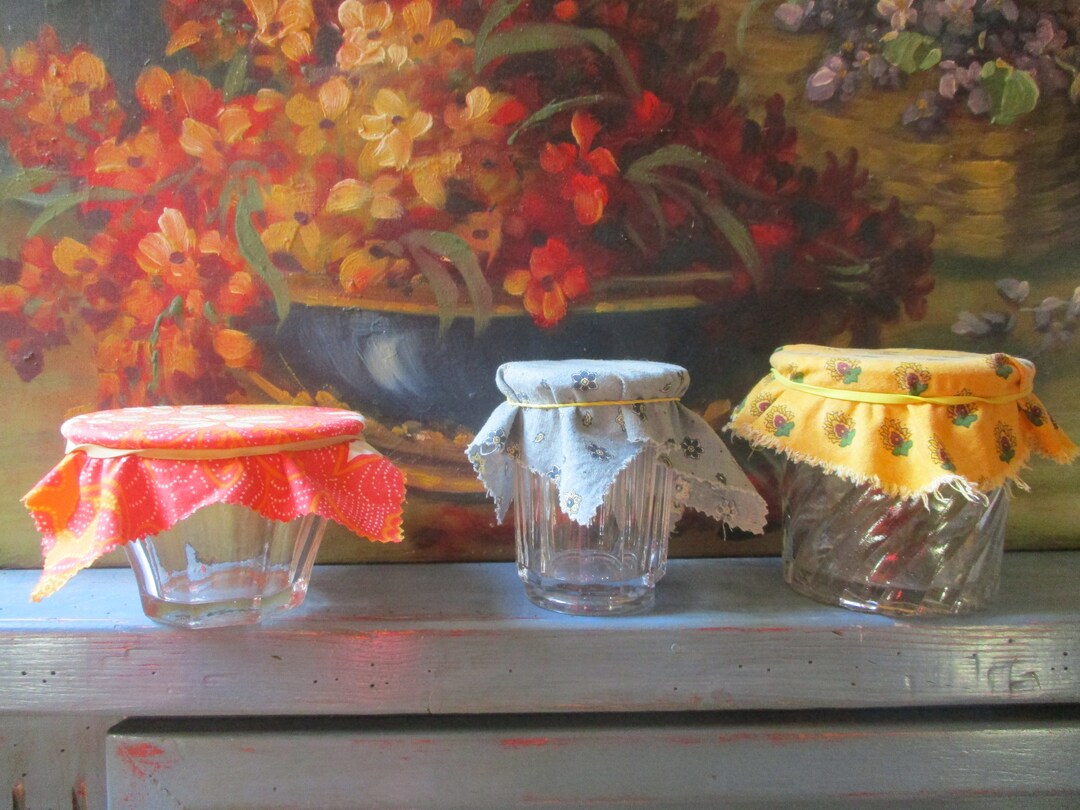 Set 3 French Antique CONICAL Glass With Bubbles JAM POT Preserves Jar ...