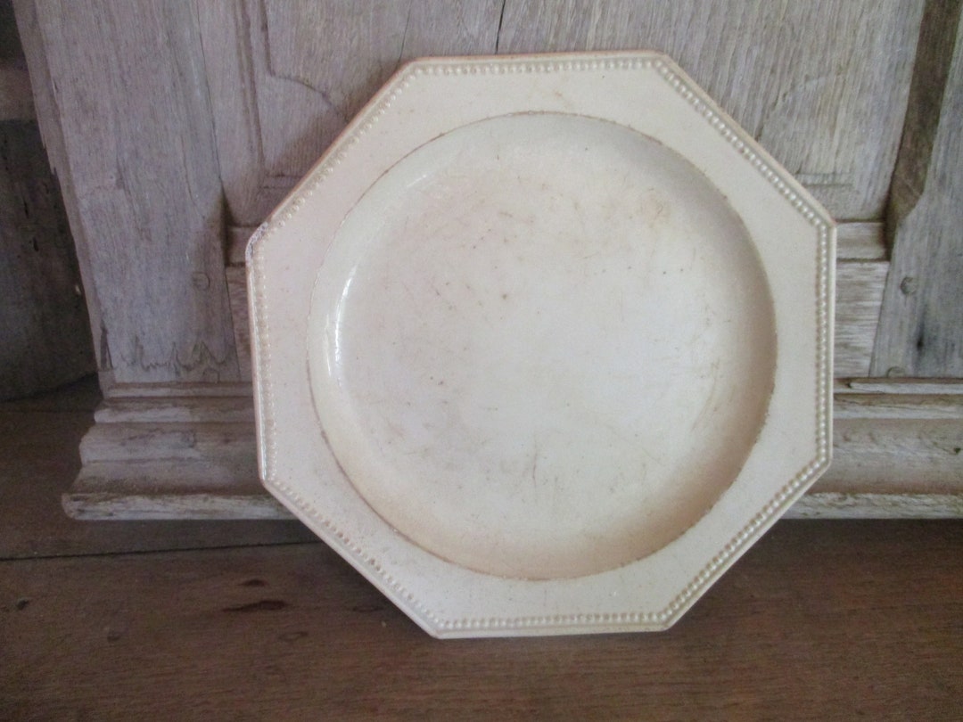 Antique Circa 1850 Earthenware Dinner White/cream PLATES PEARL Pattern ...