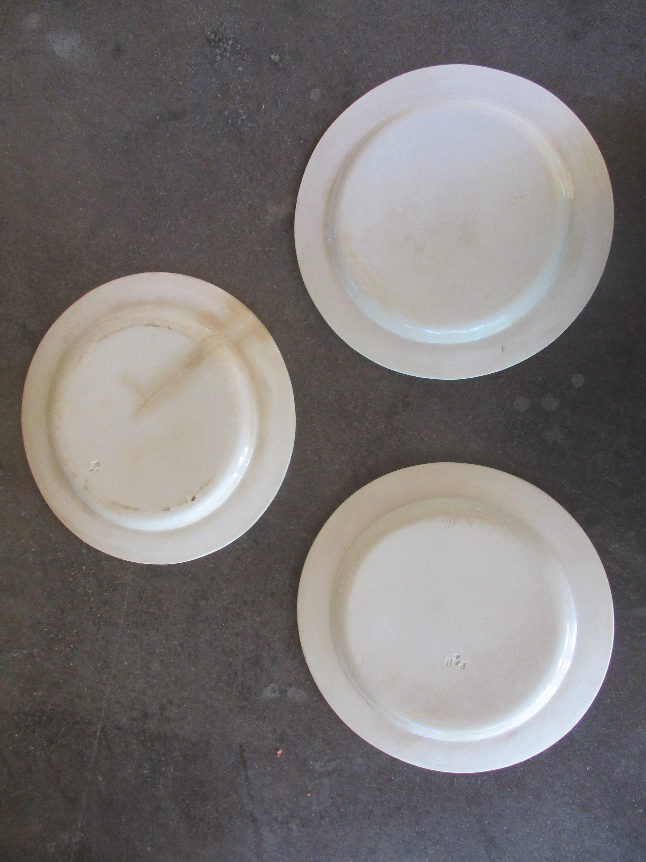 Medival Antique French Creamware Earthenware Plates in Shade Grayness ...