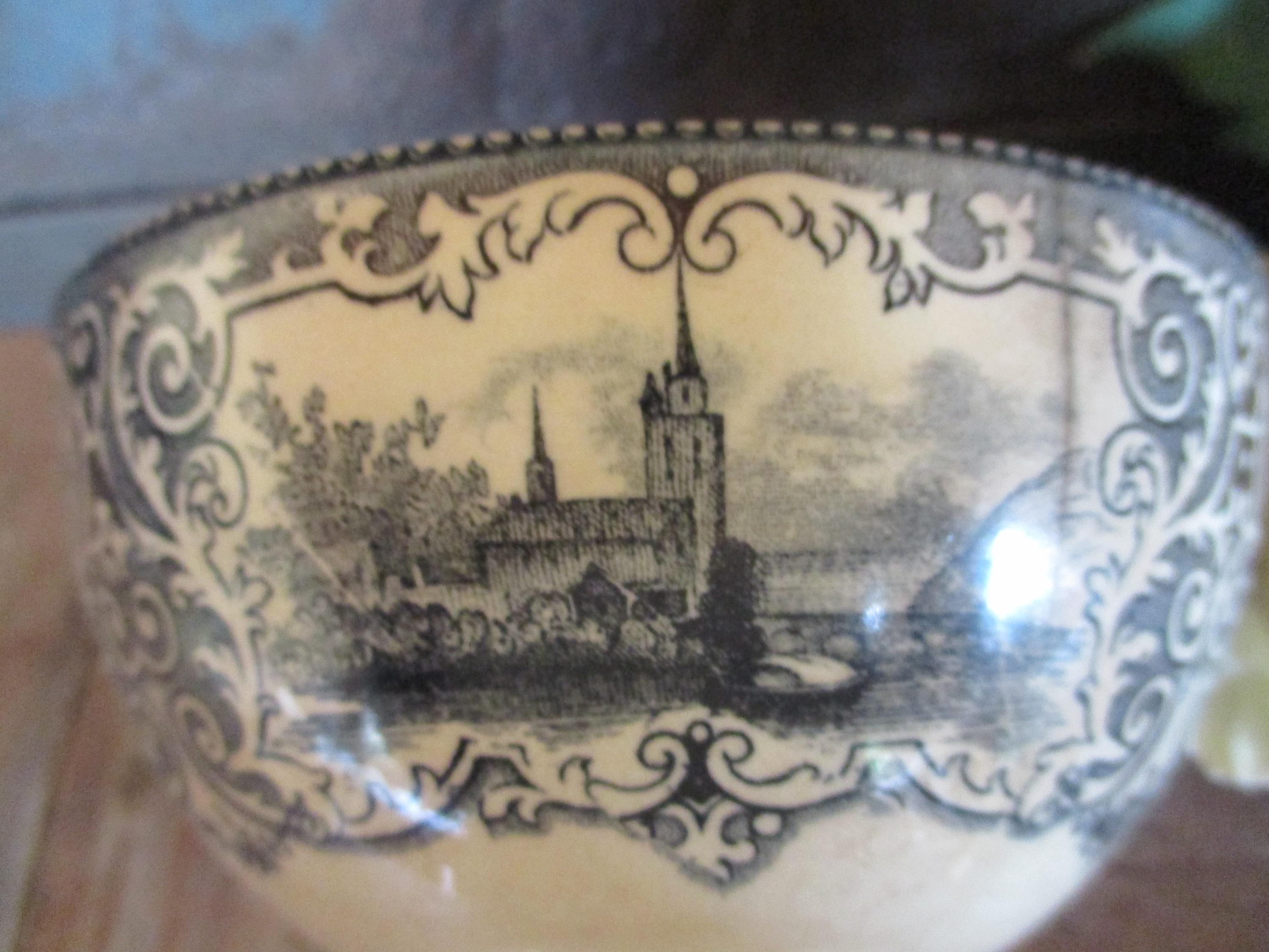 Rare Antique French "cafè Au Lait" Bol BOWL Ironstone, Decor in Black ...